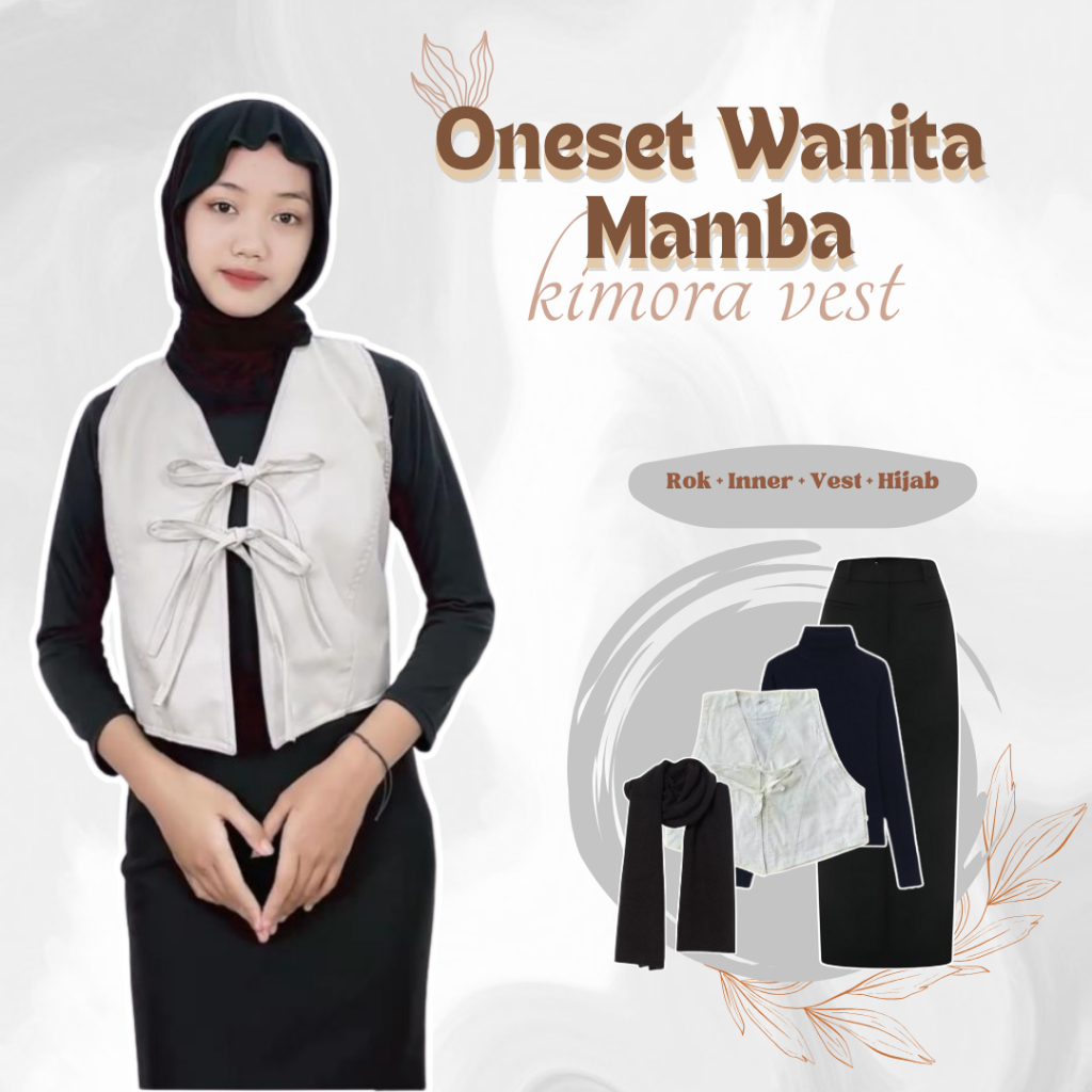 Mamba Outfit Kekinian| Span Skirt, Kimora Vest, Pashmina Jersey, Inner ...