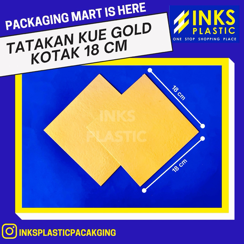 CAKE COAT 18 CM GOLD BOX CAKE PLATE CAKE BOARD 18x18 (10 PCS) | Shopee ...