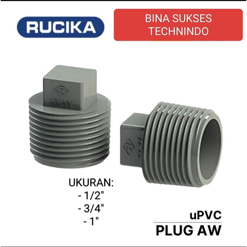 3/4" (20MM) PLUG AW ( RUCIKA) UPVC THICK PIPE CONNECTION | Shopee ...