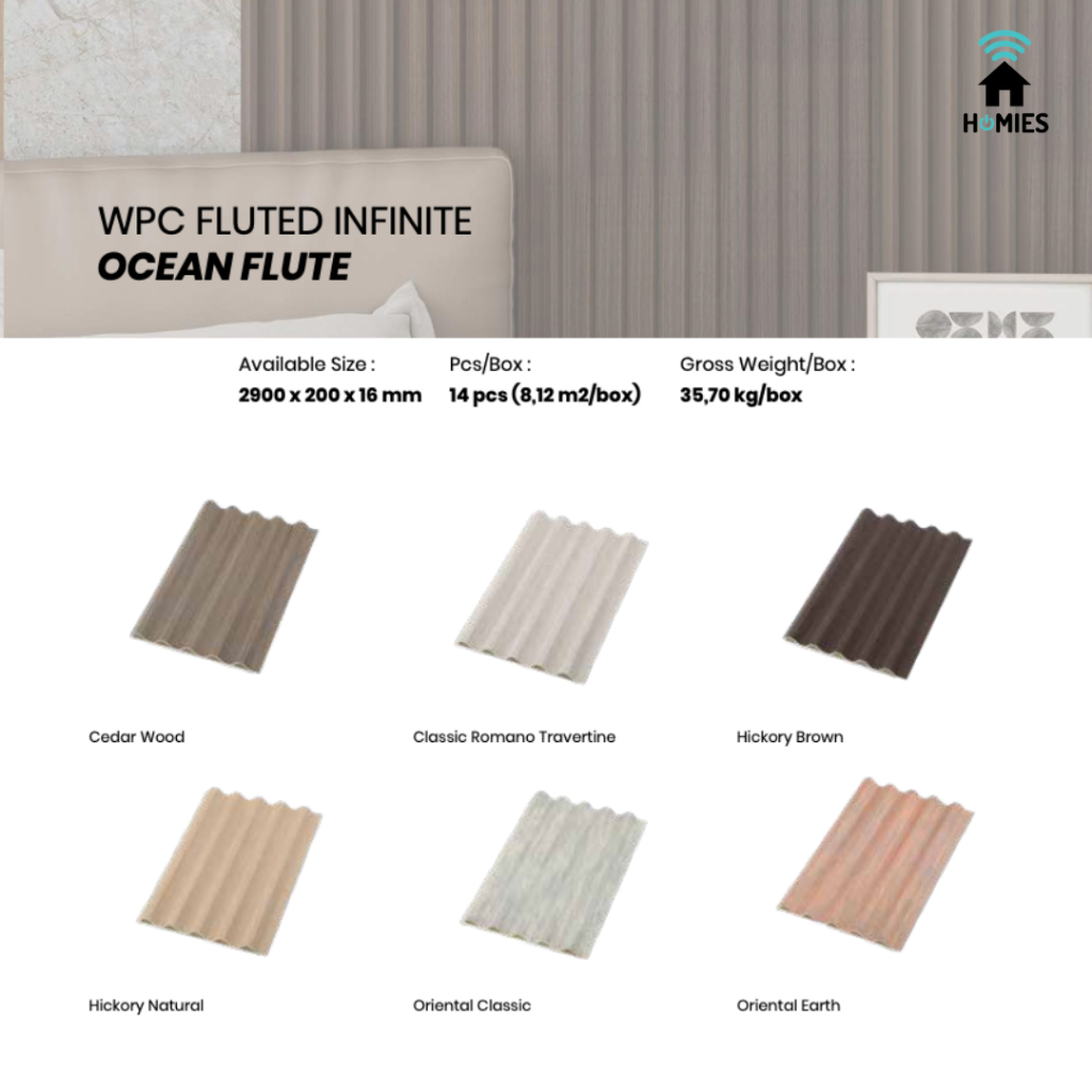 Roshan Wall Panel WPC Flute Infinite Series Ocean Flute 20x290cm ...