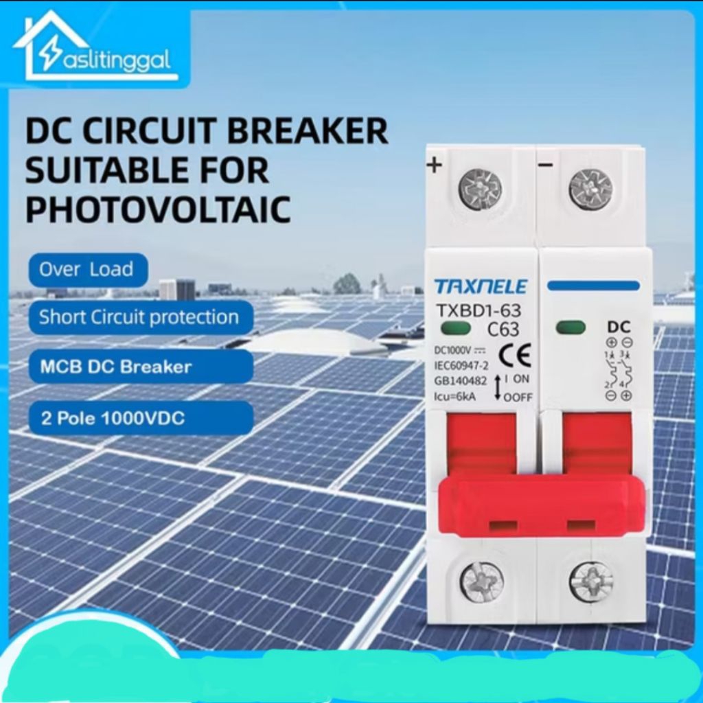 MCB DC 2P 63A 12V-1000V u Solar Panel/ | Shopee Philippines