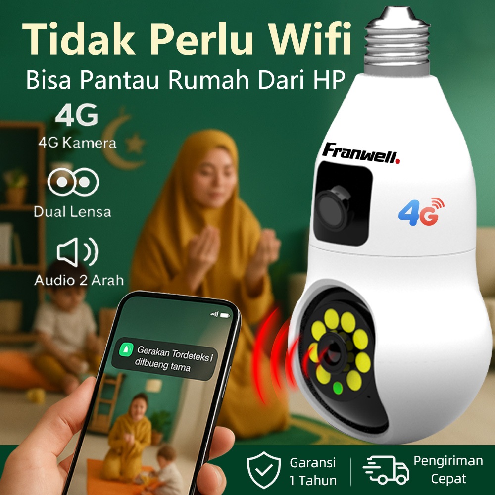 Franwell CCTV Camera Light 4G Without WiFi – Dual Lens 4MP | 2-Way ...