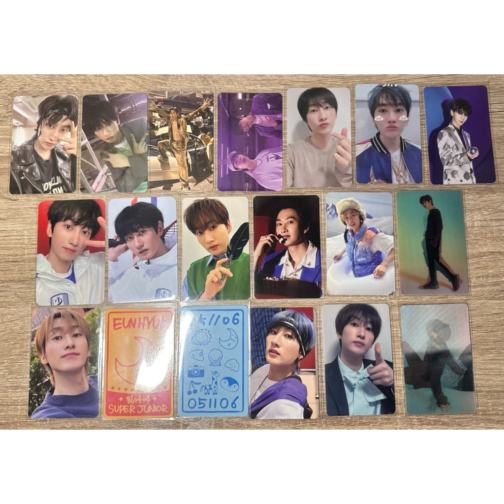 SUPER JUNIOR PHOTOCARDS EUNHUK KYUHYUN SHINDONG DONGHAE HEECUL LEETEUK ...