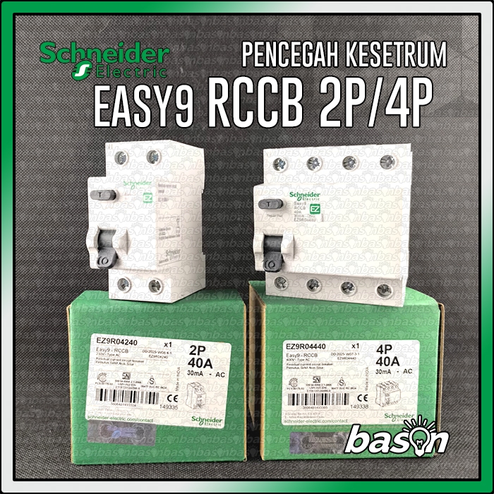 SCHNEIDER RCCB / ELCB EASY9 2Phase / 4Phase - 25A - 40A - 2P / 4P ...