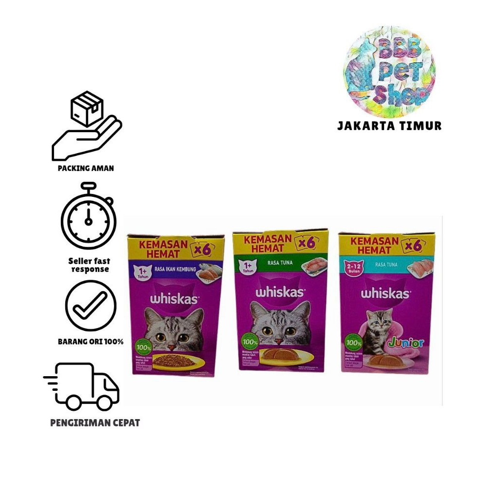 WHISKAS POUCH PACKAGE SAVING PACKAGING CONTAINS 6 SACHETS - 80gr ...