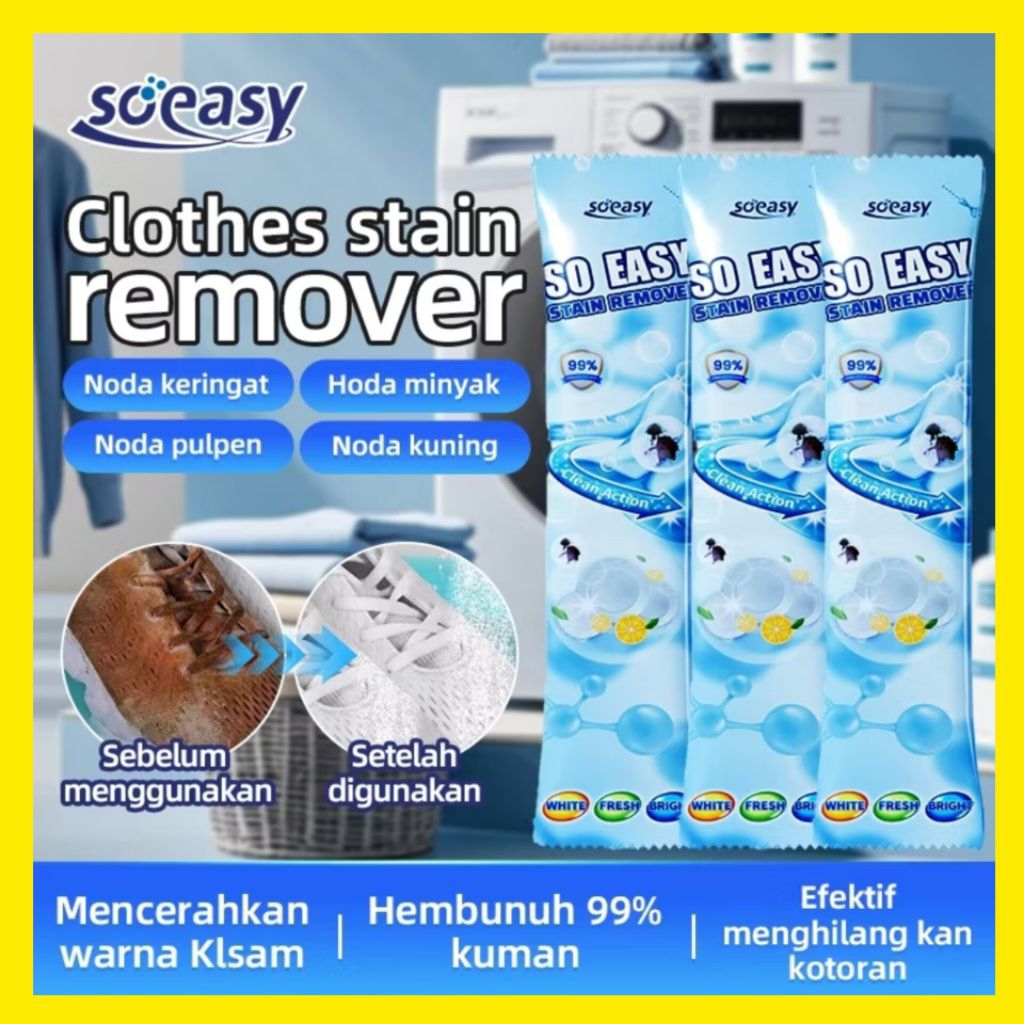 (SUPER CLEAN) clothes stain remover powder so easy cloth stain remover ...