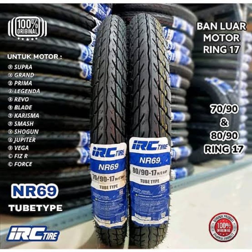 IRC NR69 70/90 80/90 RING 17 TUBETYPE | Shopee Philippines