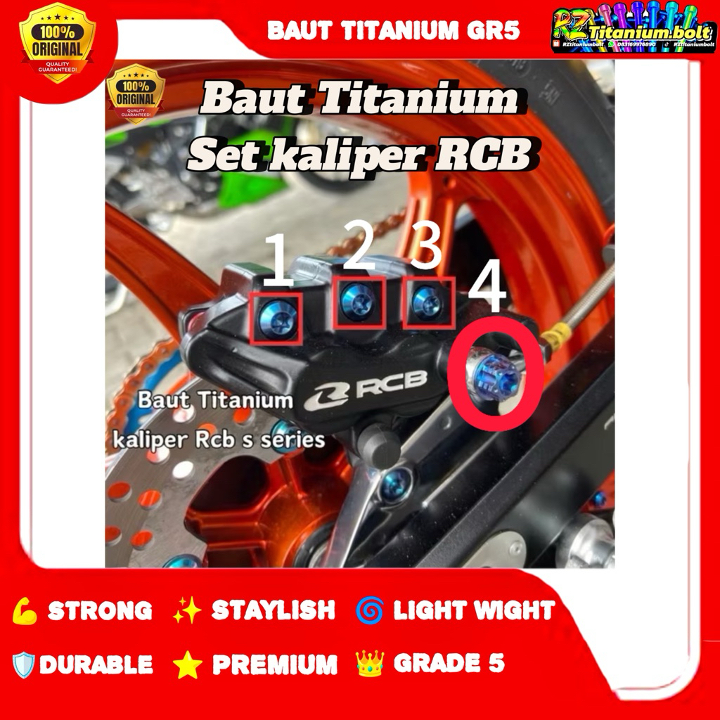 Titanium Probolt RCB Caliper Bolt Tojosan Bolt RCB Caliper Grade 5 ...