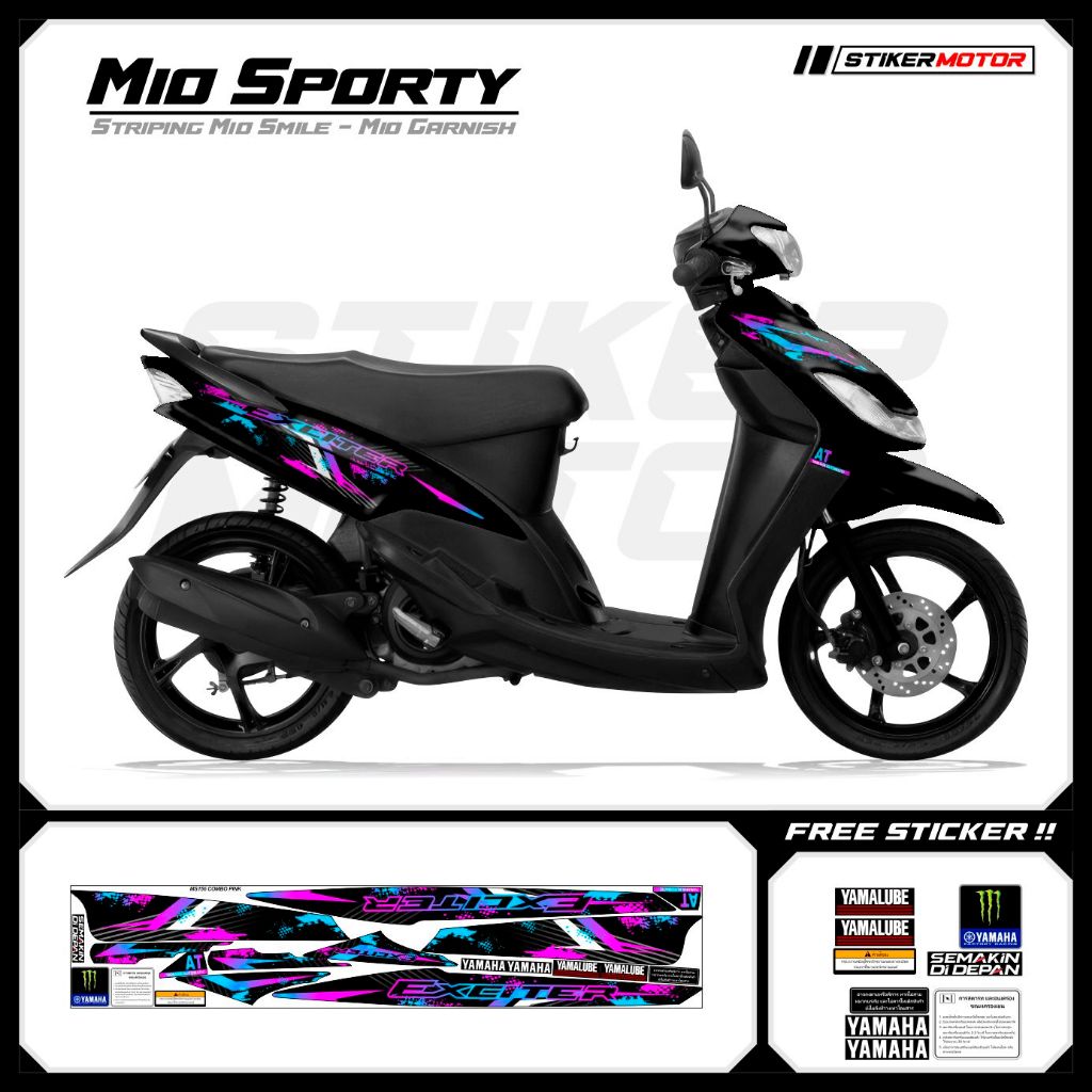 MS156 Striping Sticker Mio Sporty Sticker Strip Mio Amore Smile Garnish ...