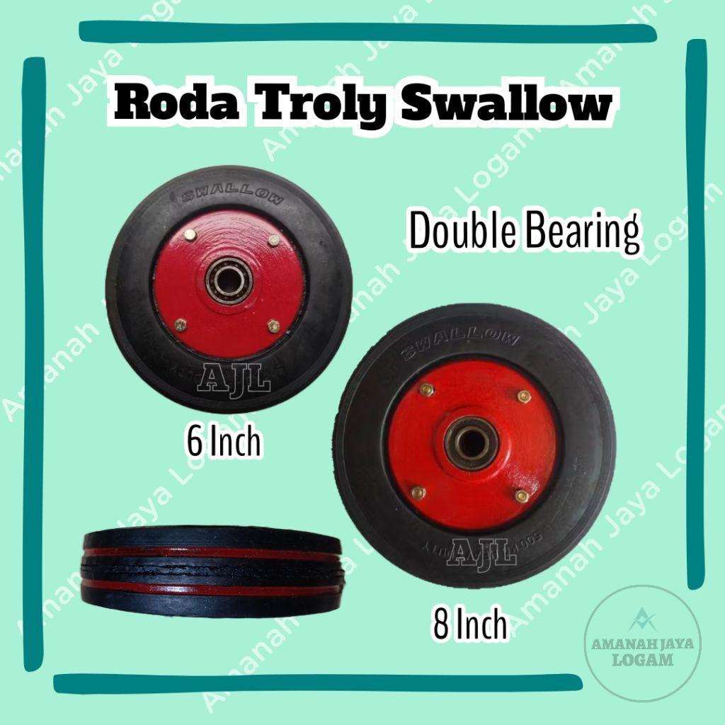 Lorry Rubber Trolley Wheels Swallow 6 Inch 8 Inch Trolley Double ...