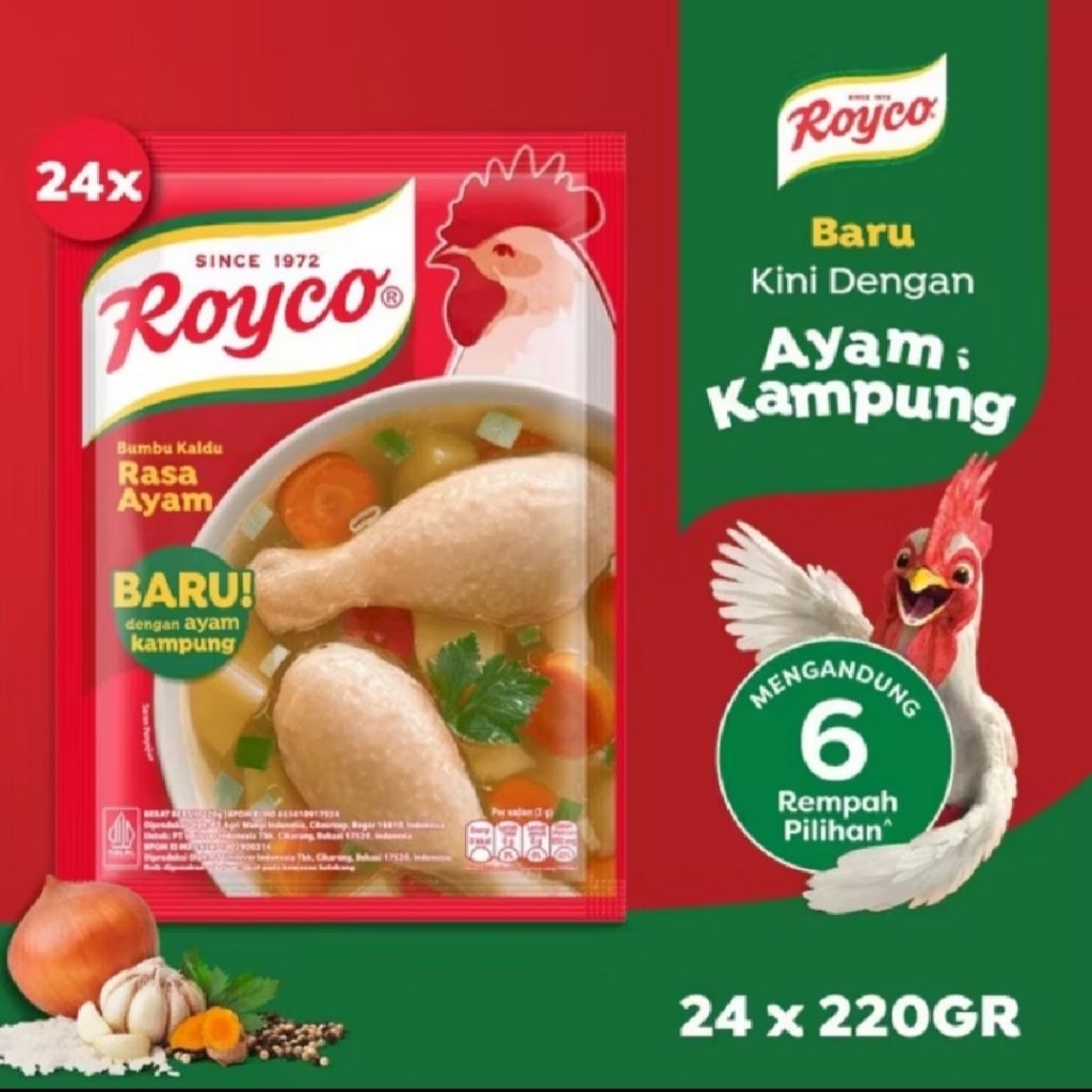 Royco Chicken Flavored Broth Seasoning 220 gr x 24 (1 CARTON) | Shopee ...