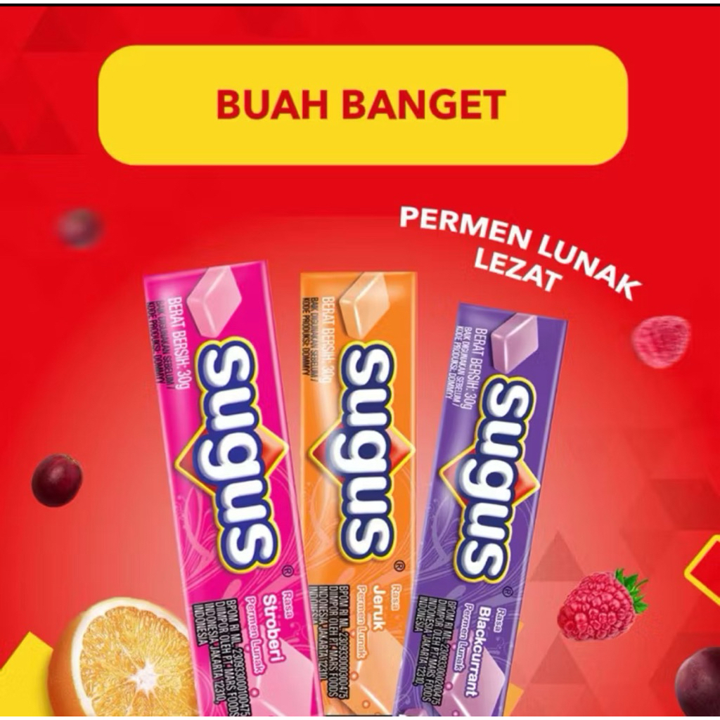 Old school Sugus Stick candy 3pcs per flavor variant (blackcurant ...