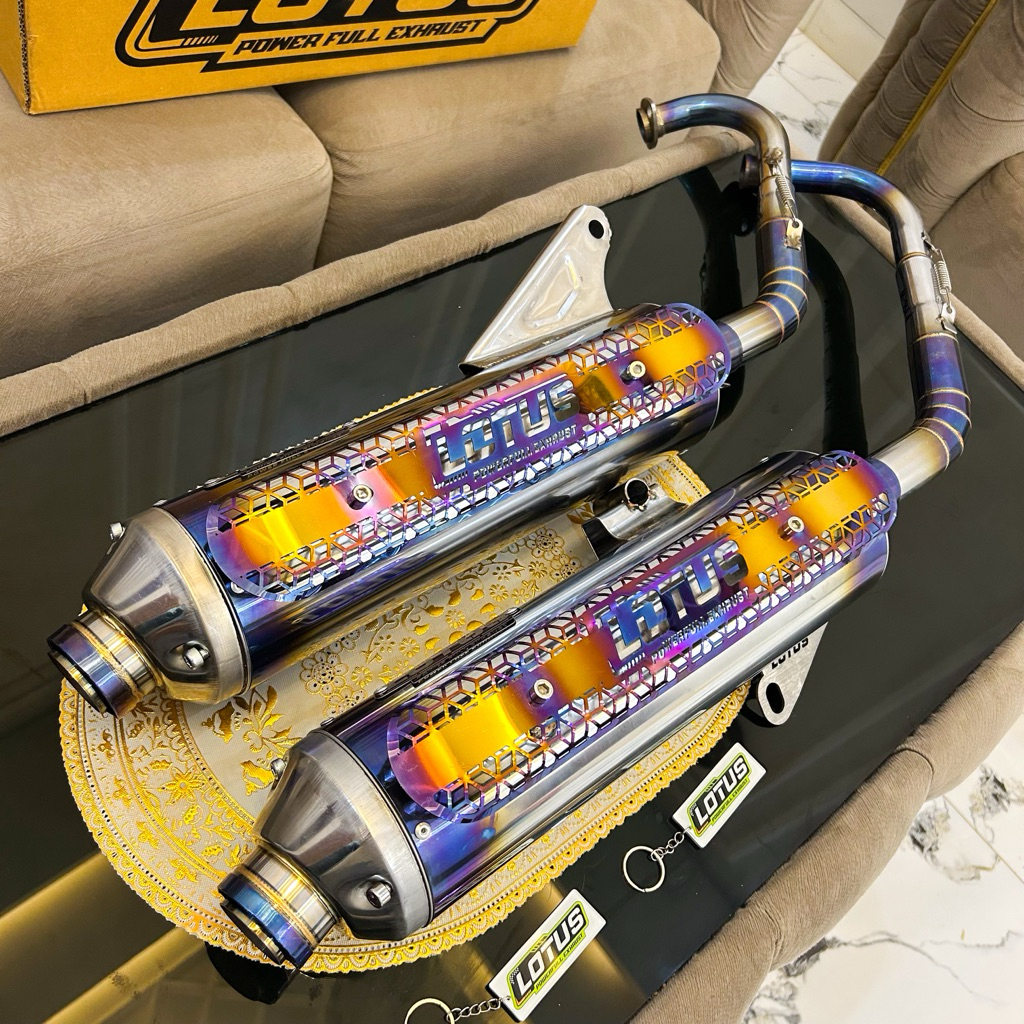 UNGU MONCONG SHIJIRO ORIGINAL LOTUS exhaust (PURPLE SHIELD) 28-38 OUTE ...