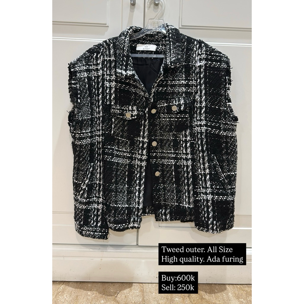 Tweed Outer Black All Size High Quality | Shopee Philippines