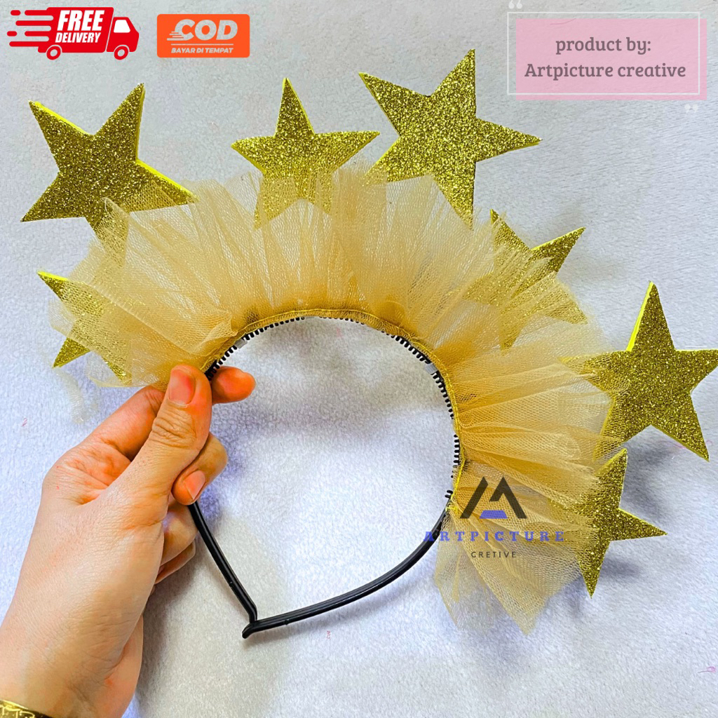 MERAH Glitter tile star bandana/glitter star tile headband/glitter star ...