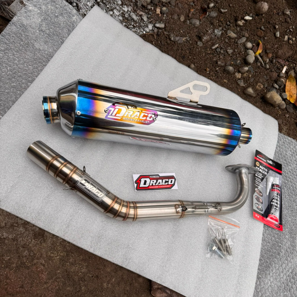 Draco standard racing exhaust half blue dm 38 Vario aerox nmax pcx ...
