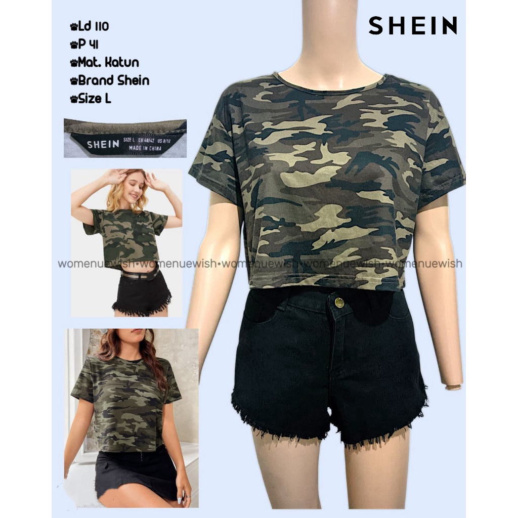 SHEIN Army Crop Top (L) | Shopee Philippines