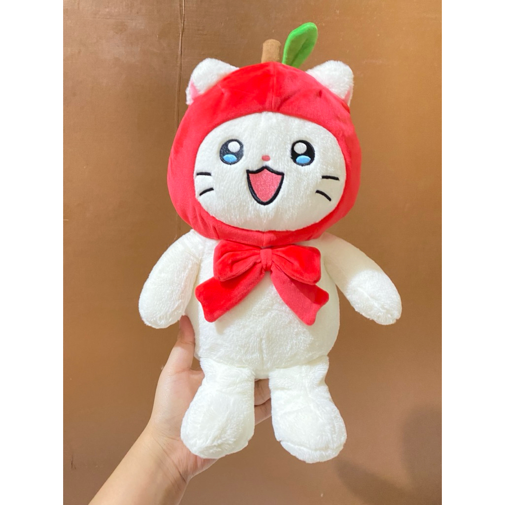 Original 33cm Apple Hat Cat Character Doll / White Apple Hat Cat Doll ...