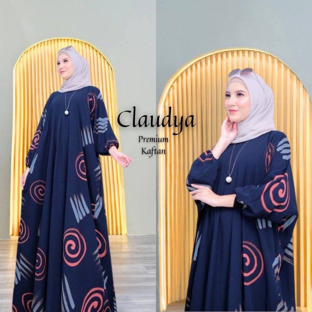 Kaftan abaya turkey rayon super motif Claudya | Shopee Philippines