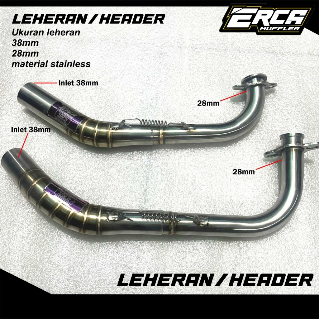 PIPE OR EXHAUST NECK PIPE STD RACING MATIC INLET DIAMETER 38-45 ERCA ...