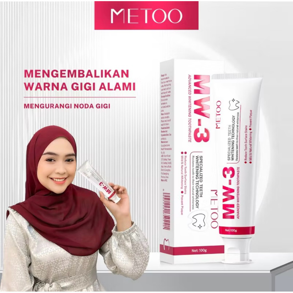 METOO MW-3 Advanced Whitening Toothpaste 100g - White Teeth / Sensitive ...