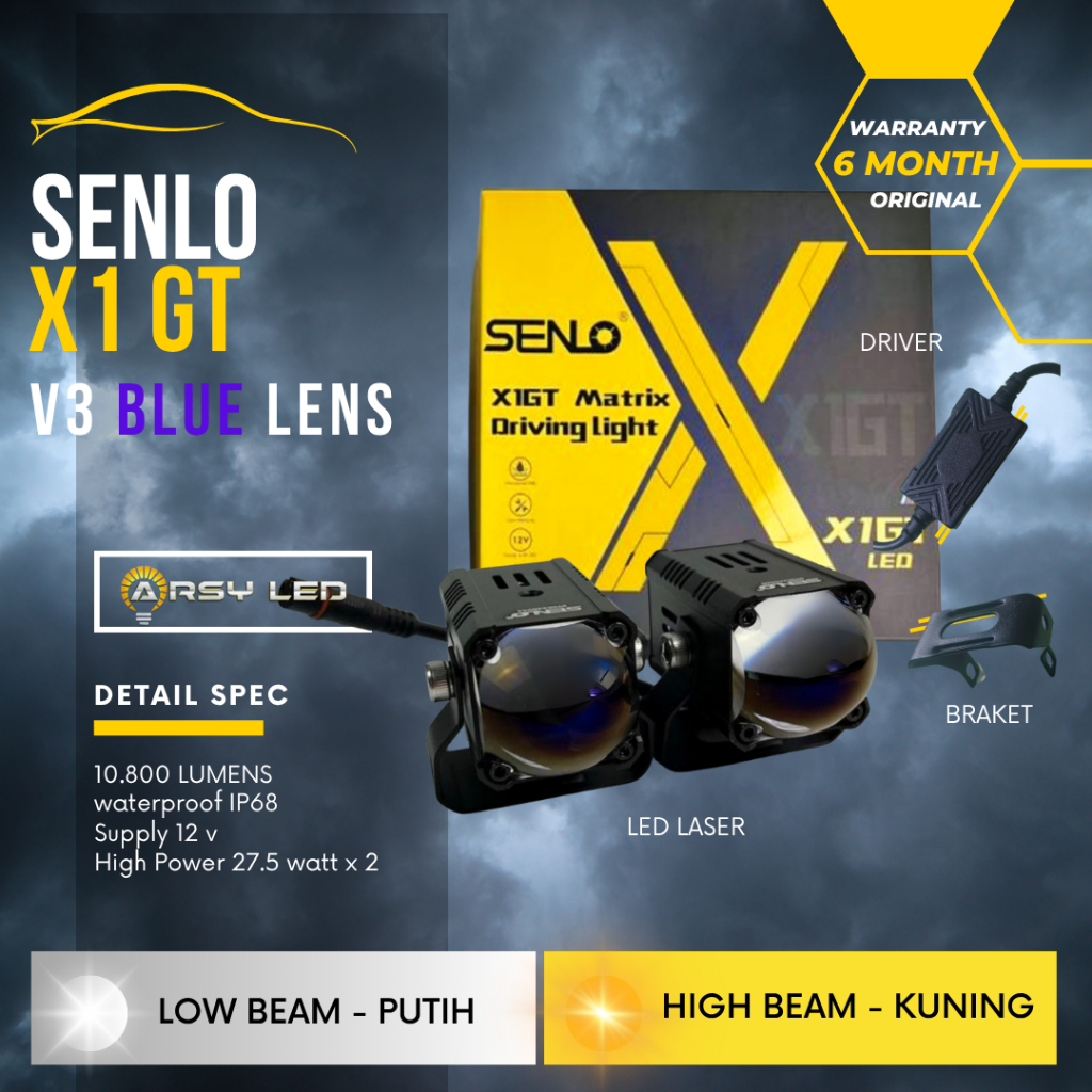 Mini laser SENLO X1 GT plus V3 blue lens led light for car motorbike ...