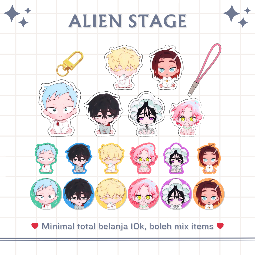 GANTUNGAN GLITTERY PIN ALIEN STAGE ALNST BABY | ACRYLIC KEYCHAIN ...