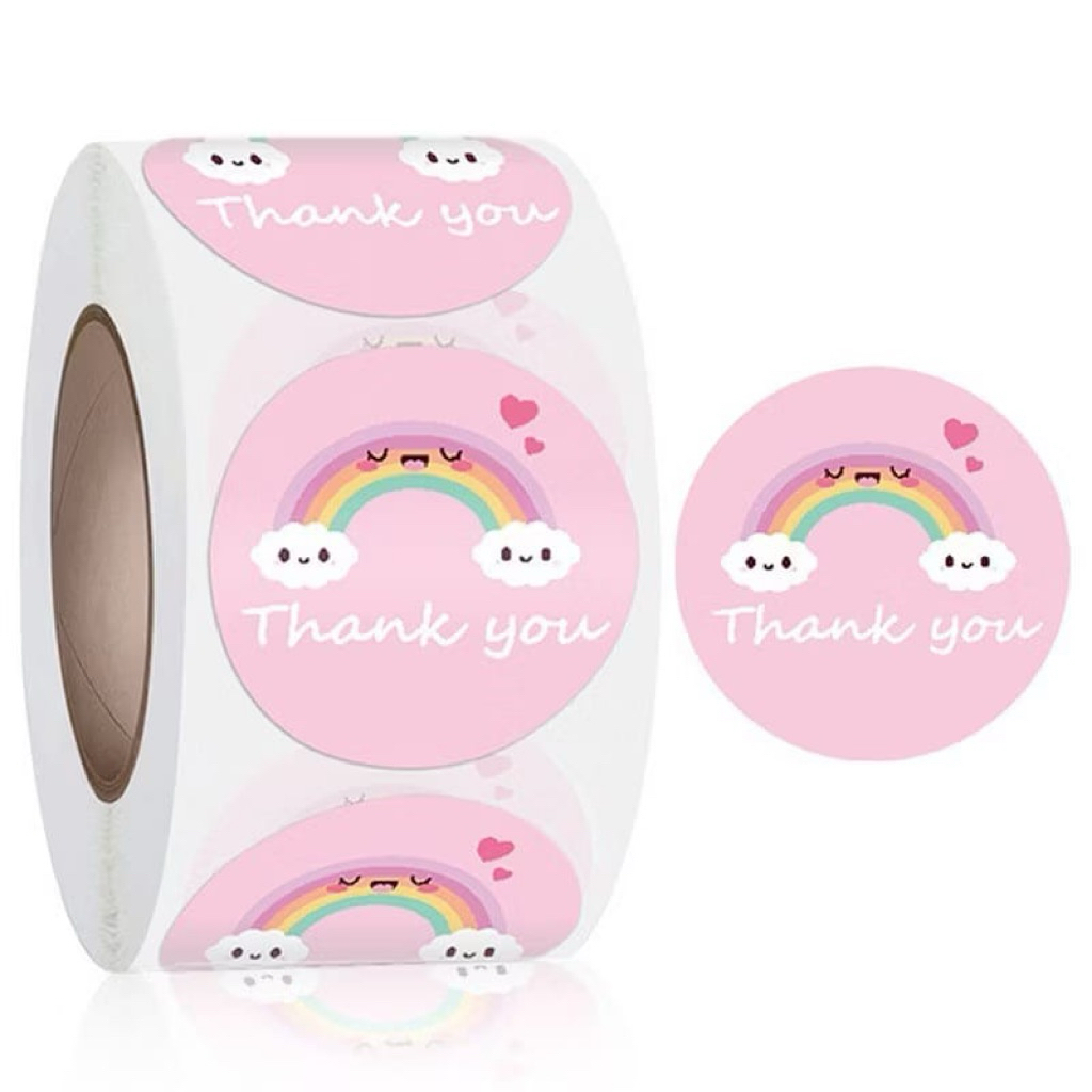 Thank you sticker roll contains 500 pcs thank you sticker labels ...