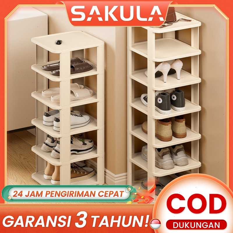 Sakula shoe rack x multipurpose stacking sandal rack plastic sandal ...