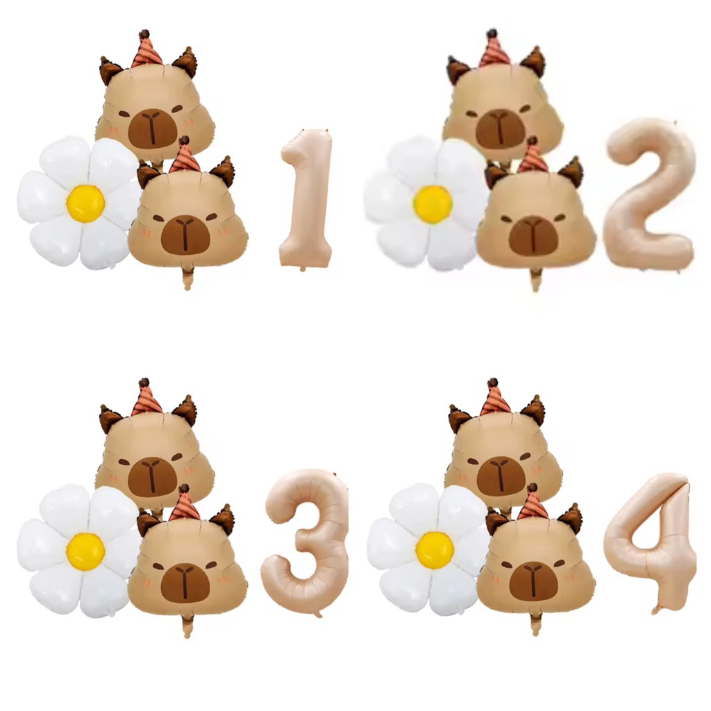 DAISY CAPYBARA BALLOON PACKAGE CARAMEL NUMBERS HAT | Shopee Philippines