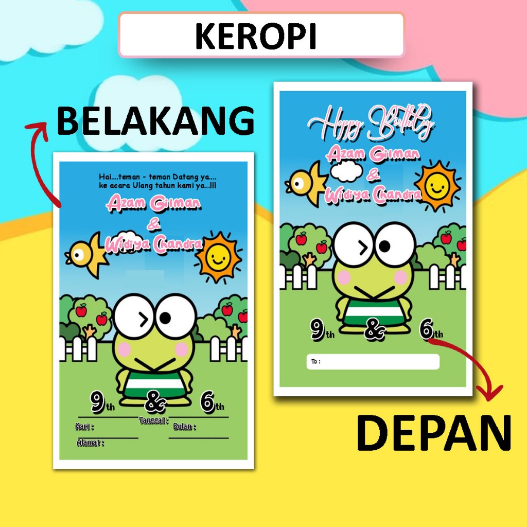BIRTHDAY INVITATION KEROPI BIRTHDAY Invitation | REPLACE | BIRTHDAY ...