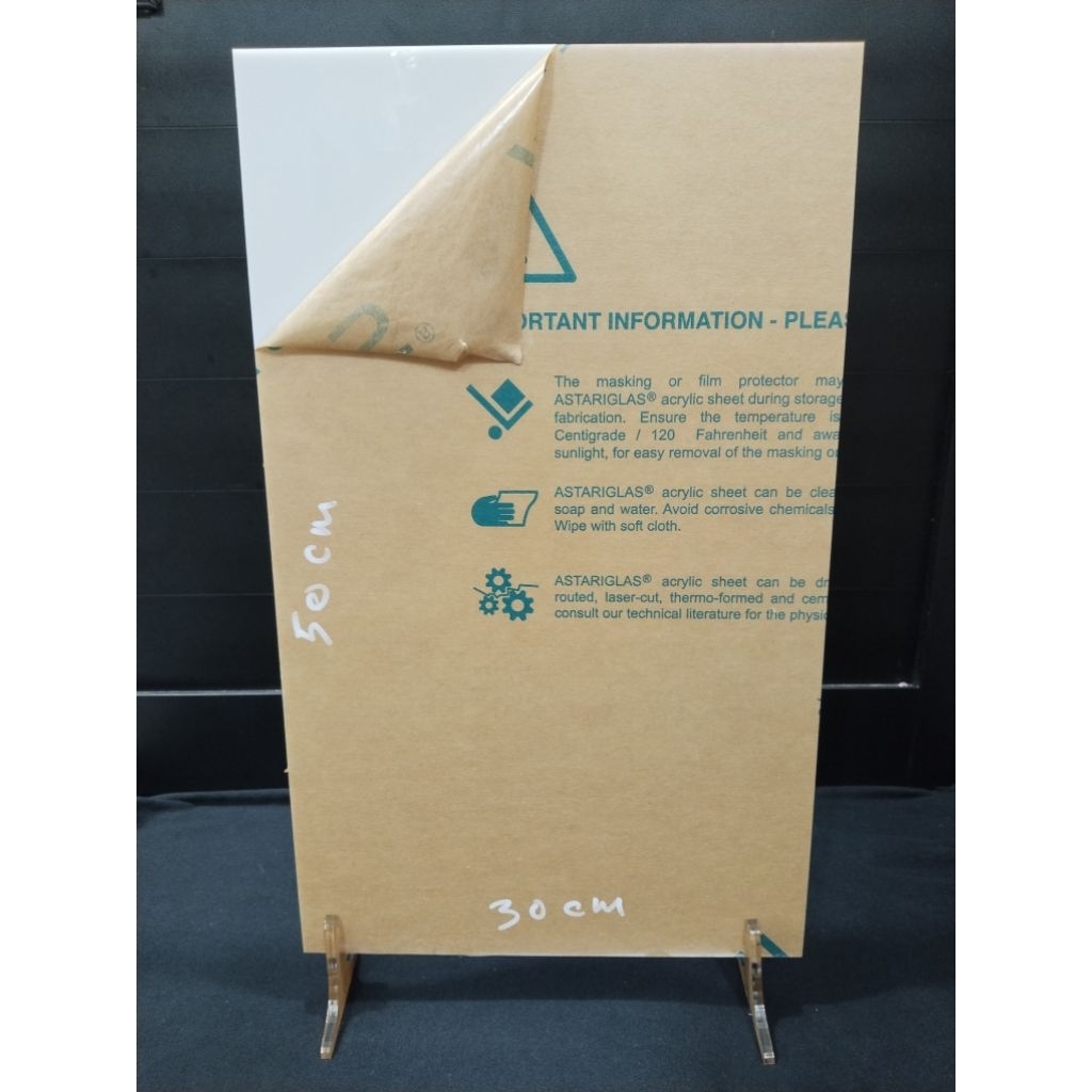 Milky white acrylic sheet 2mm thick 30cm x 50cm | Shopee Philippines