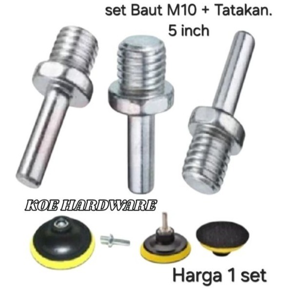 KoeHardware - SET Adapter Bolts + 5 inch Sandpaper Coaster/Pad and 5 ...
