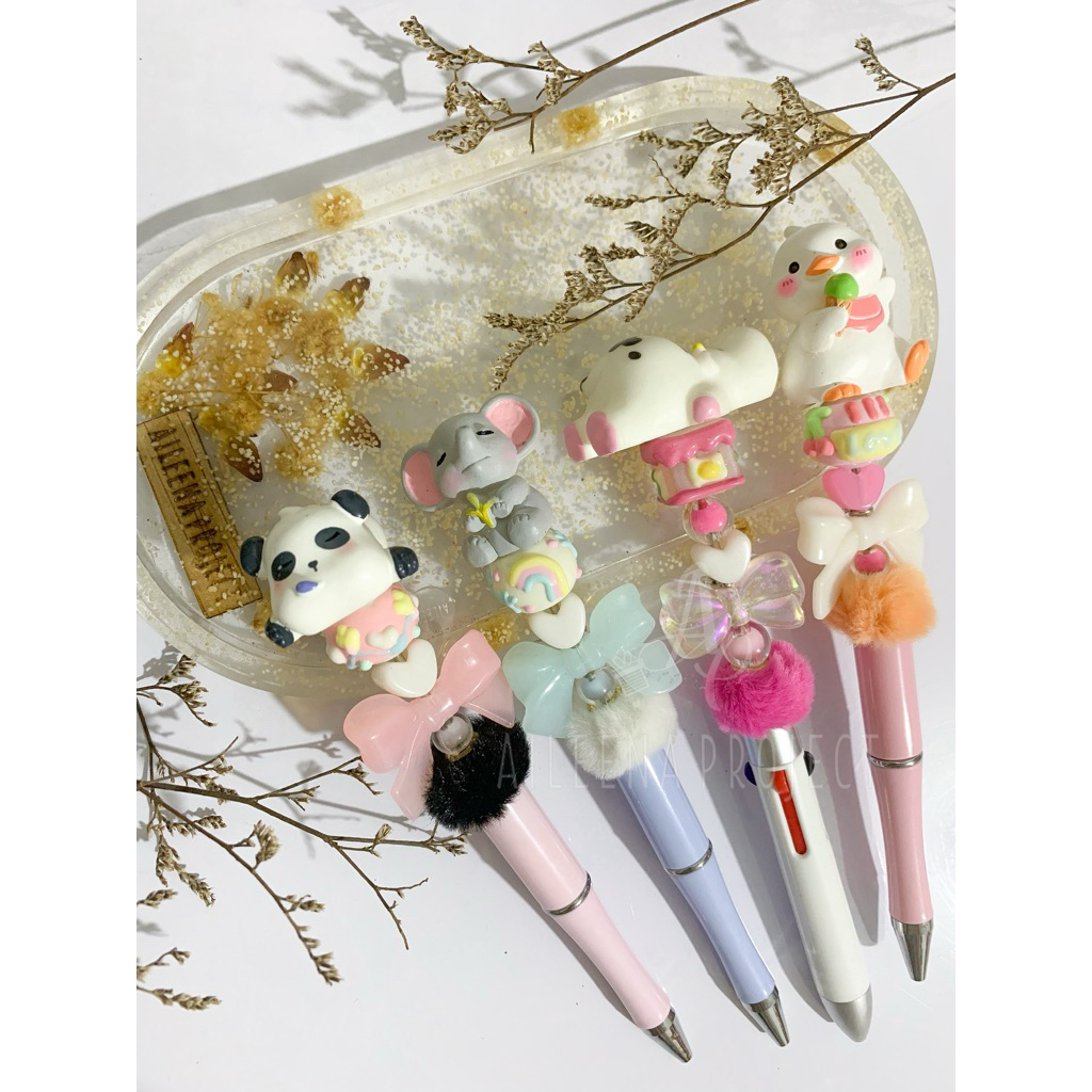 Cute character pens | Diy aesthetic pens | Animal character pens | Cute ...