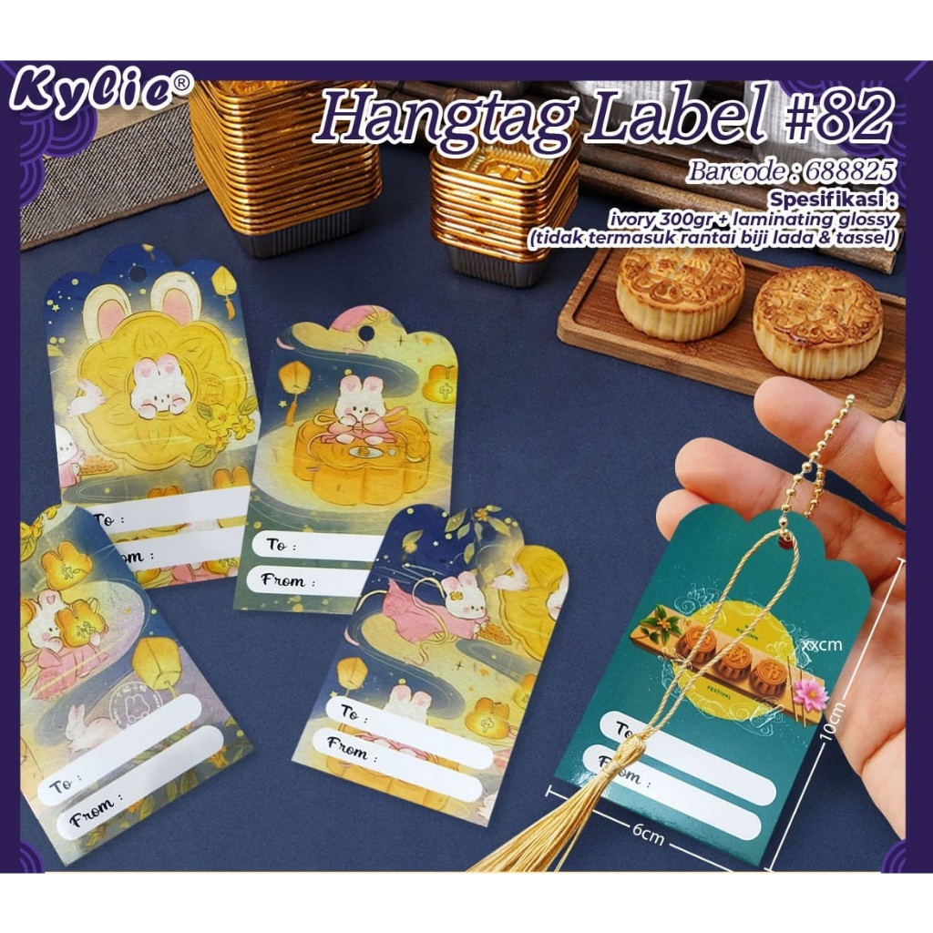 Mooncake Hangtag Box | Cake Box Decoration Labels (1 Pack 100 Pcs ...