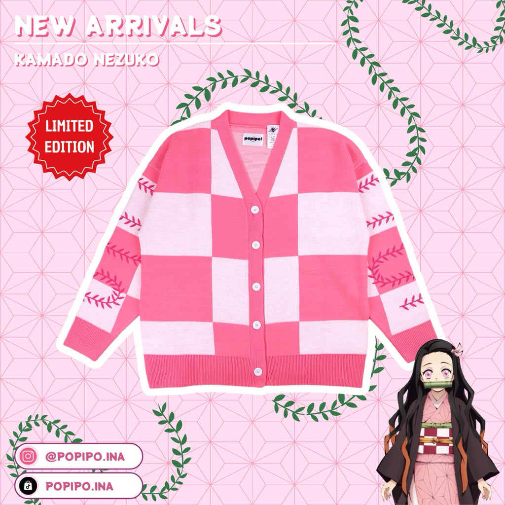 Kamado Nezuko Kimetsu no Yaiba Cardigan - Nezuko Demon Slayer Cosplay ...
