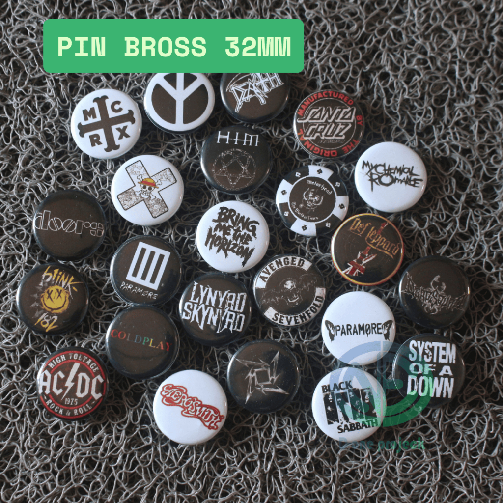 32mm Rock Metal Band Brooch Pin – Unique Nirvana Linkin Park My ...