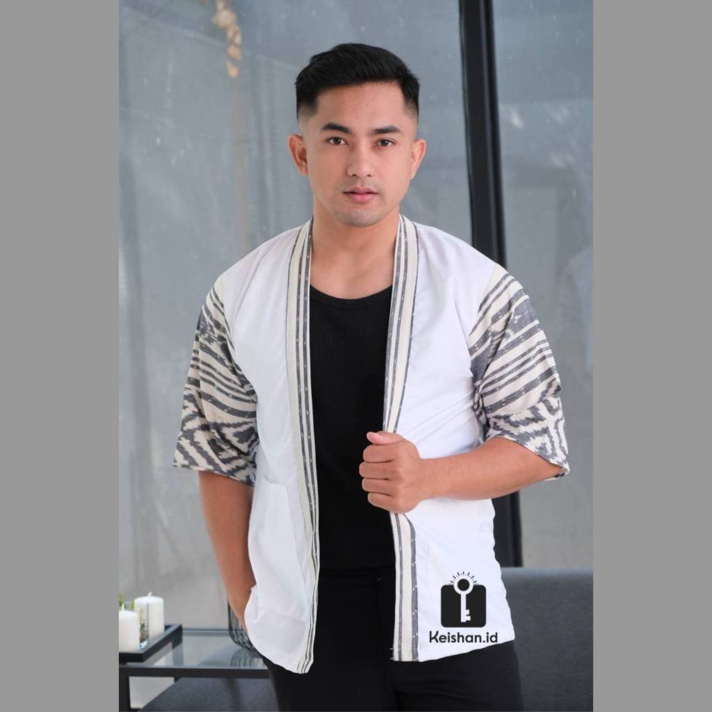 Keishan.id - Outer Woven Batik Men's Ethnic Kimono Unisex Cardigan ...