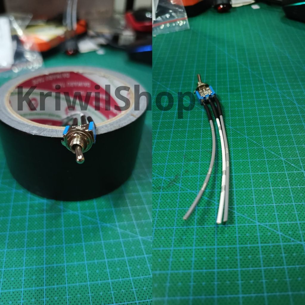 Small On1 Off On2 Toggle Switch Small 3 Pin legs + soldering process ...