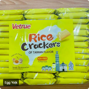 Vetrue Rice Crackers off Taiwan Flavor Halal Egg Yolk Flavor (BB ...