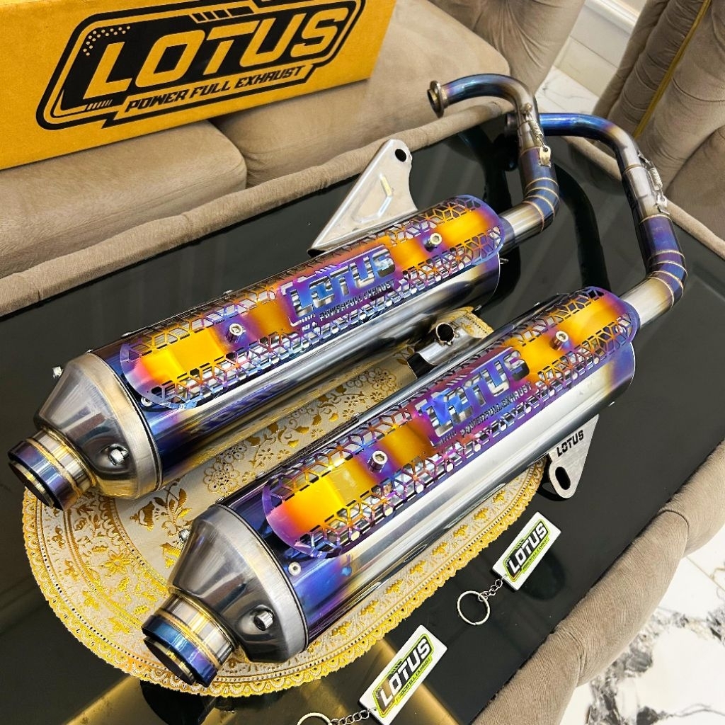 UNGU MONCONG SHIJIRO ORIGINAL LOTUS exhaust (PURPLE SHIELD) 28-38 OUTE ...