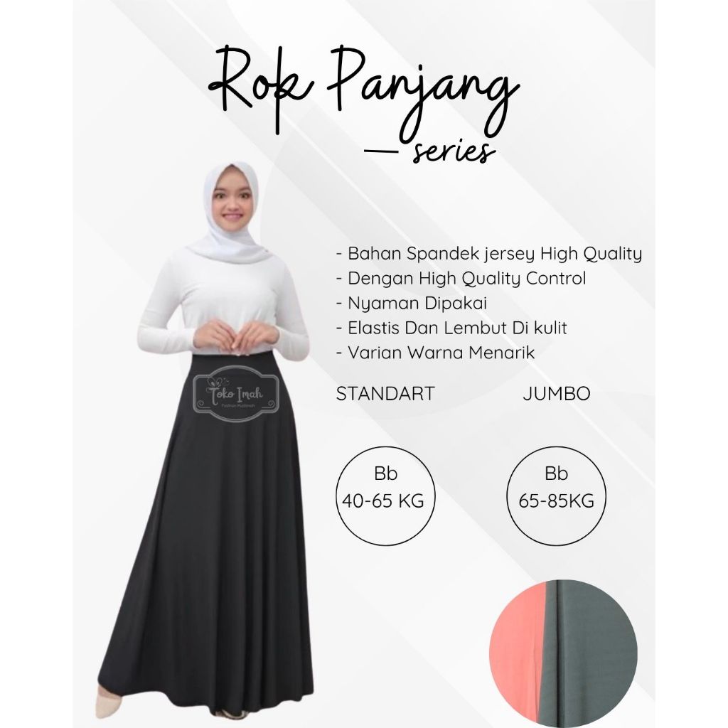 JUMBO & STANDARD JERSEY SPANDEX UMBRELLA LONG SKIRT FOR WOMEN | Shopee ...