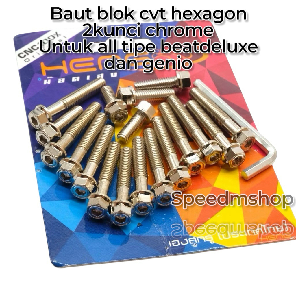 Probolt CVT bolts 2 hexagon keys chrome beatdeluxe genio CVT block ...