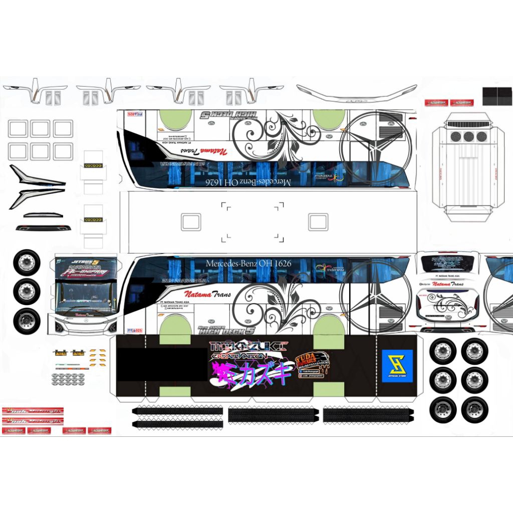 Miniature papercraft bus scale 20 natama trans | Shopee Philippines