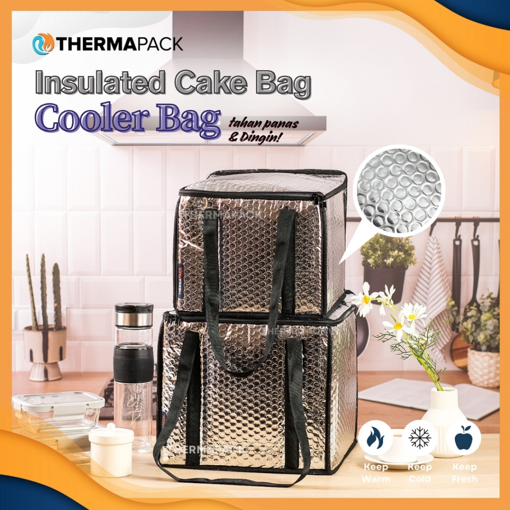 ThermaPack Insulated Cake Bag - Cooler Bag Multipurpose Aluminum Bag ...