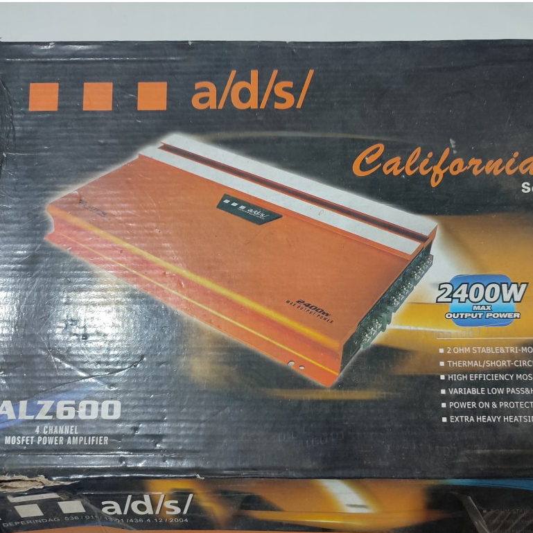 MOSFET ads 2400 Watts ALZ600 4 Channel Car Power Amplifier | Shopee ...