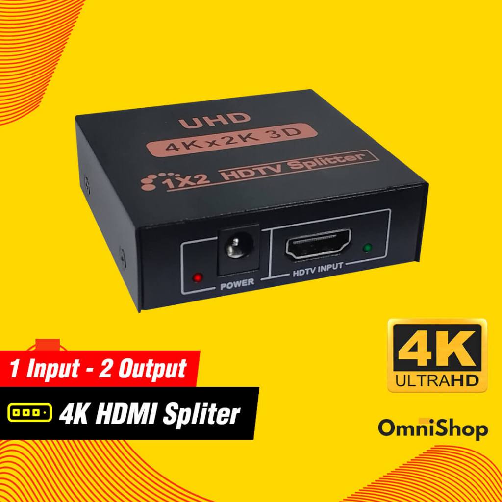 HDMI Splitter 2 Ports Full HD 4K | HDMI Spliter 1 In 2 Out | Shopee ...