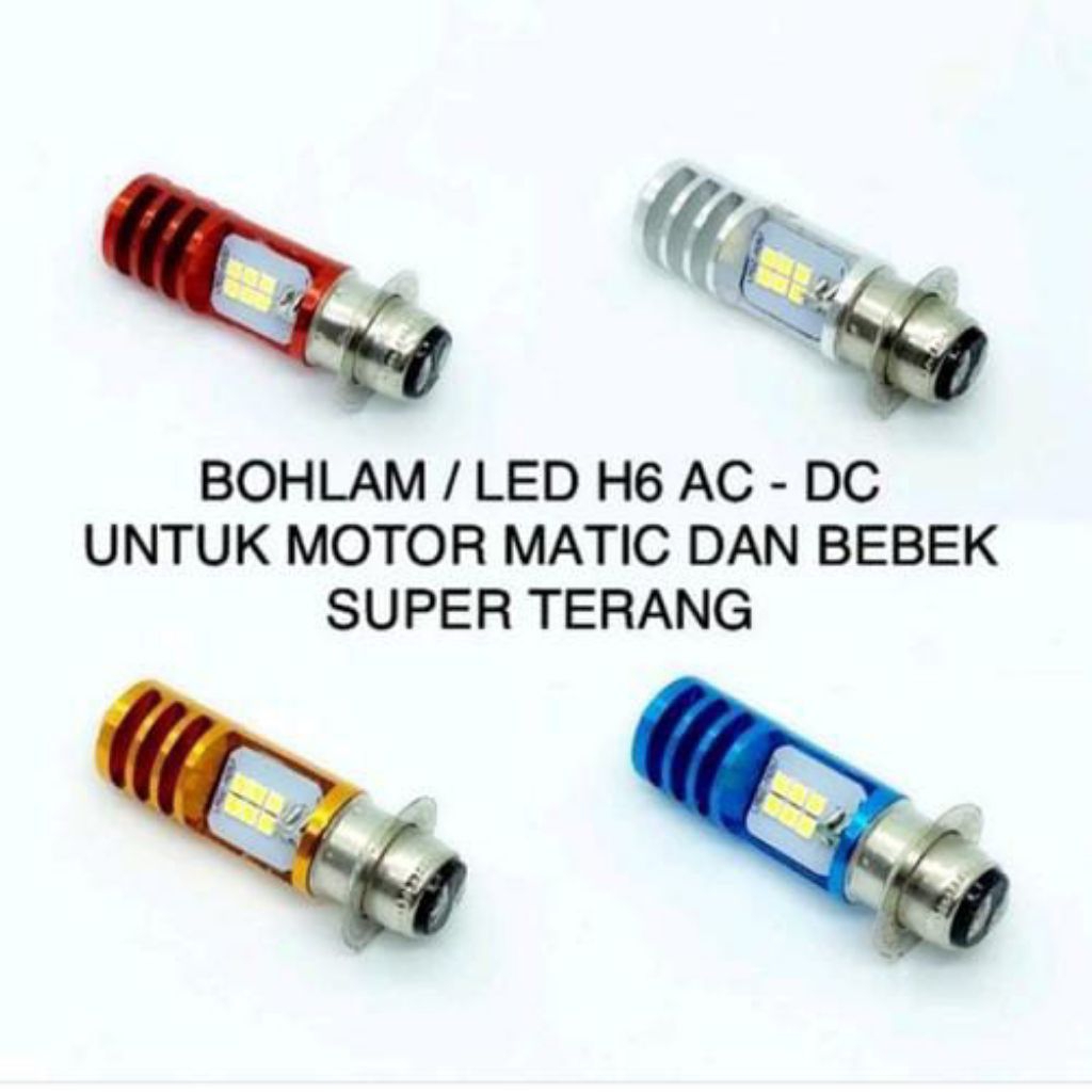 CAHAYA MATA H6 LED MOTORCYCLE LIGHT BULB LED FRONT LIGHT BULB 1 H 6 AC ...