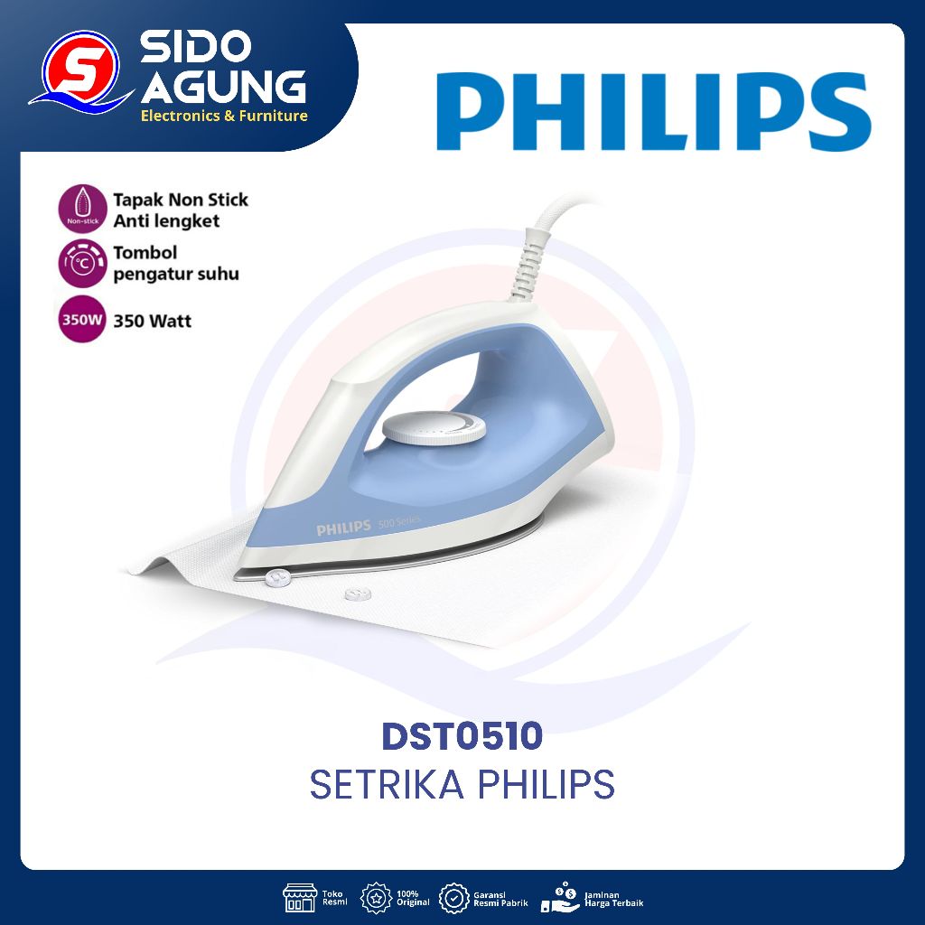 PHILIPS IRON DST0510 || NON-STICK IRON || ANTI-Tangle | Shopee Philippines