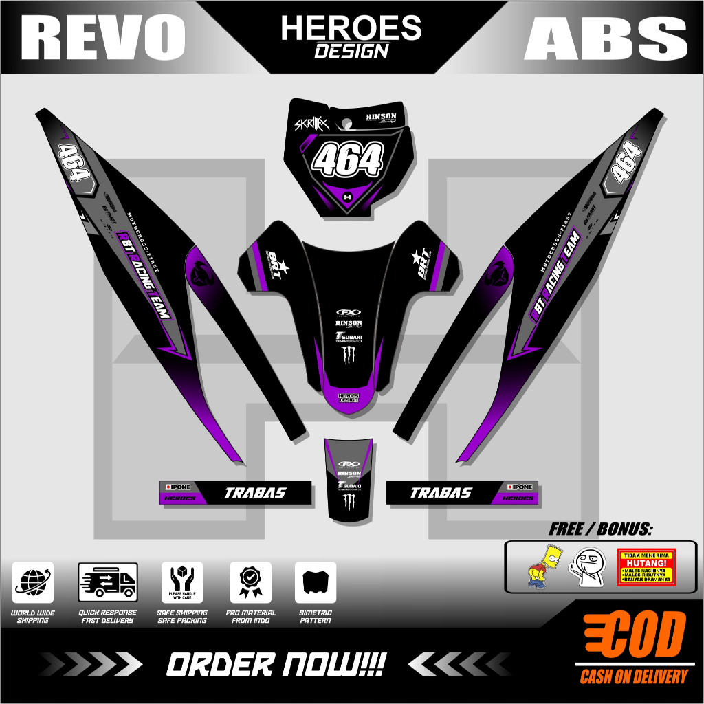 RBT/GTX REVO ABS Sticker Latest Modified RBT Bebek Motorcycle Striping ...